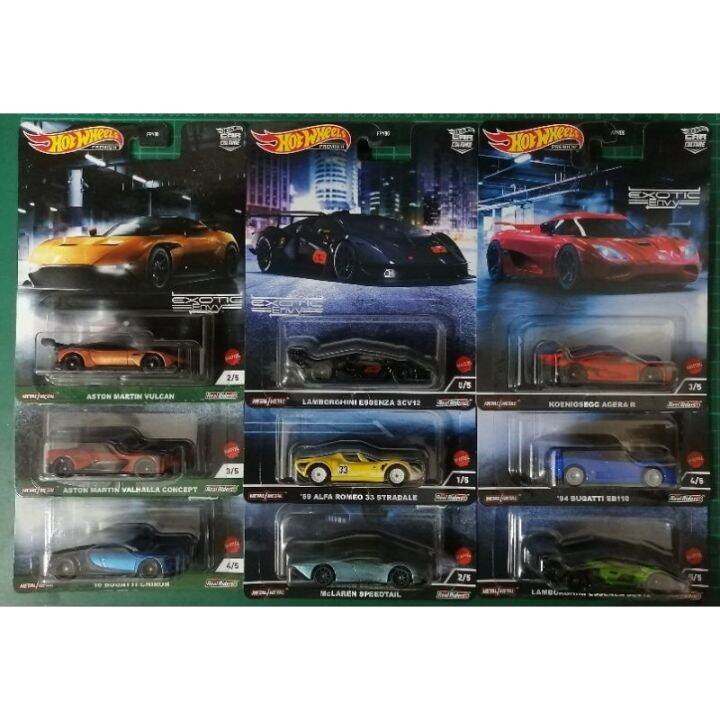 Hot Wheels Exotic Envy McLaren Senna Vulcan Valhalla Bugatti Chiron ...