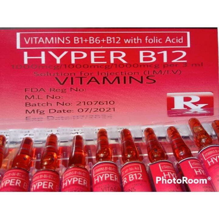 HYPER B12 1000MCG(FOLIC ACID)RED COLOR | Lazada PH
