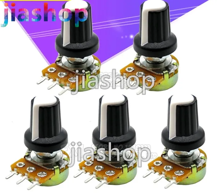 5 Sets WH148 1K 10K 20K 50K 100K 500K Ohm 15mm 3 Pin Linear Taper ...