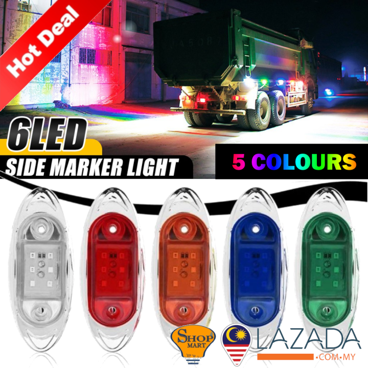 Car Side Marker Led Lamp 6 Led 2111 12V/24V Signal Lamp Universal Car ...
