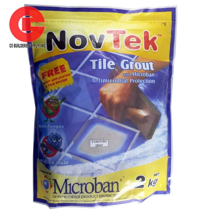 NovTek Tile Grout with Antimicrobial Protection - Pinatubo Grey (2 ...