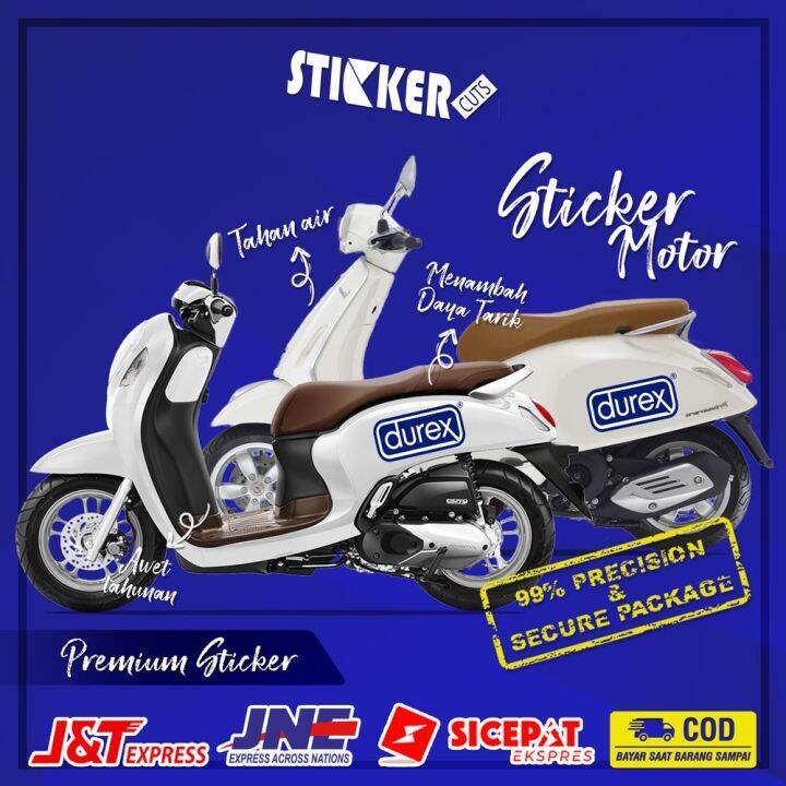 STICKER STIKER MOTOR VESPA SCOOPY LOGO DUREX | Lazada Indonesia