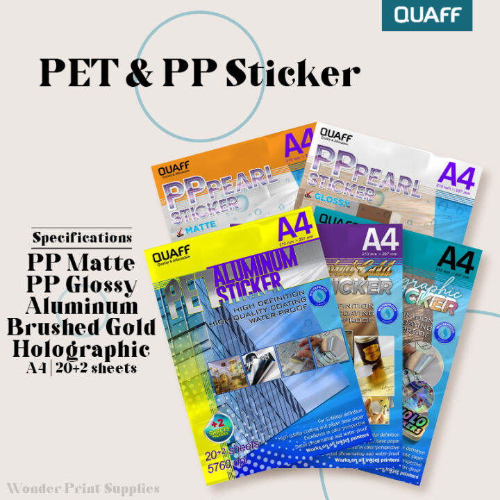 WPS - A4 Size Pearl Sticker or PET Aluminum Sticker A4 Size for Labels and Sticker (20sheets ...