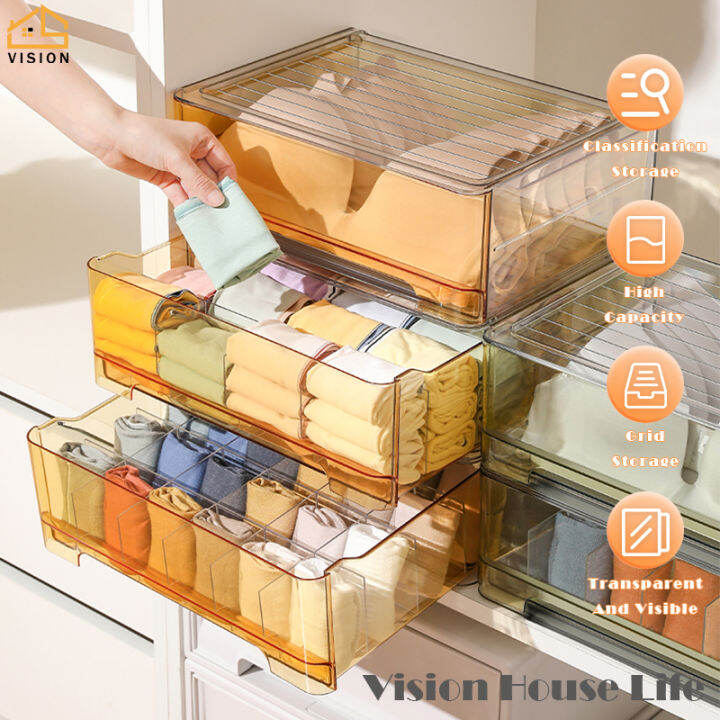 Vision Household Wardrobe Storage Box Drawer Type Underwear Storage Box ...