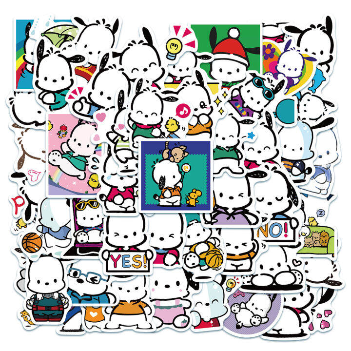 50Pcs Cartoon Cute Pochacco Waterproof Sticker Skateboarding Snowboard ...