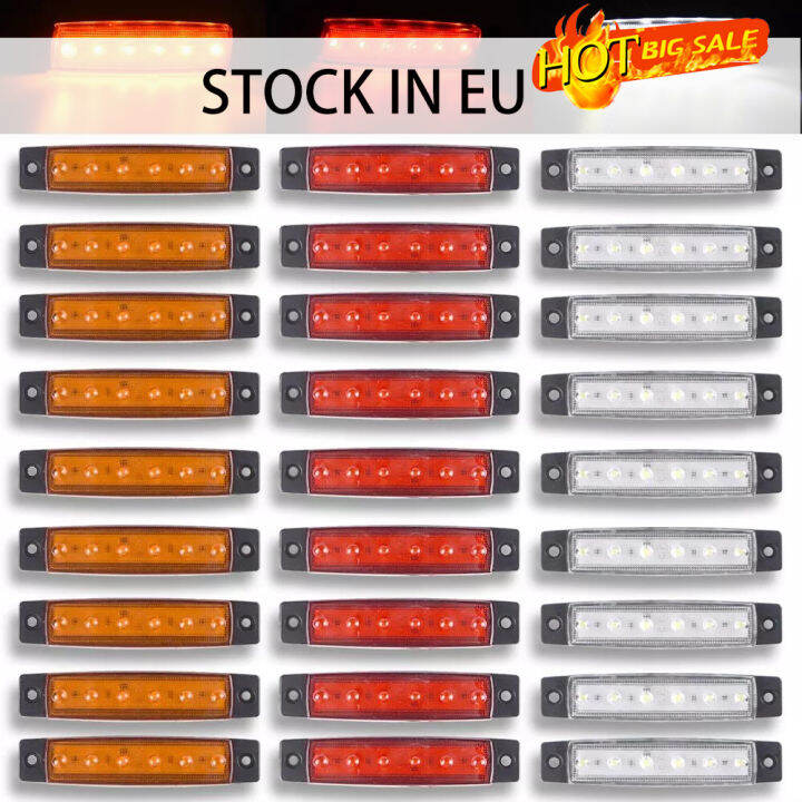 Car Exterior Light 12V 24V LED 6 SMD Red White Yellow Blue Green LED ...