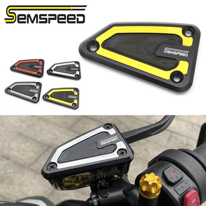 SEMSPEED Motorcycle Brake Fluid Cover Oil Tank Reservoir Guard For ...