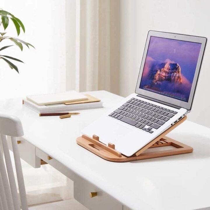 Laptop Stand Wooden Foldable Portable Computer Stands Ergonomic Laptop ...