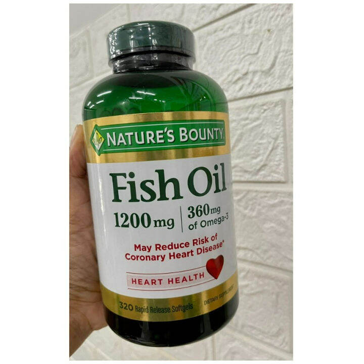 Nature's Bounty Fish Oil 1200 mg 320 Softgels | Lazada.co.th