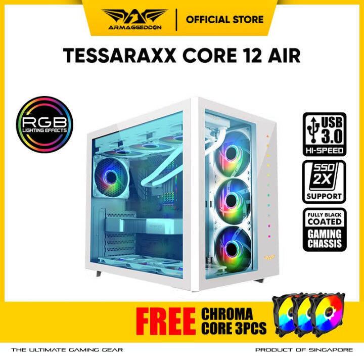 Casing Gaming Armaggeddon Tessaraxx Core 12 Air E-ATX Gaming PC Case ...