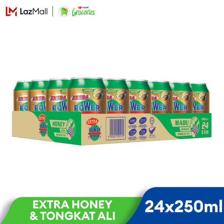 [CARTON] Power Root Extra Honey Tongkat Ali 24x250ml cans drink | Lazada