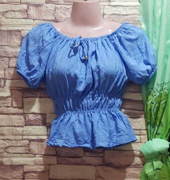 OffShoulder/Shoulder Garterized Short Sleeve Blouse | Lazada PH