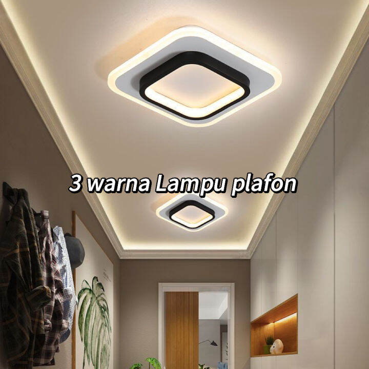 lampu plafon minimalis 3 warna led modern tempat lampu hias plafon ...