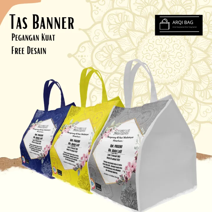(1 lusin) Tas Hajatan Berkat Banner Mengenang 40 100 1000 Hari ...