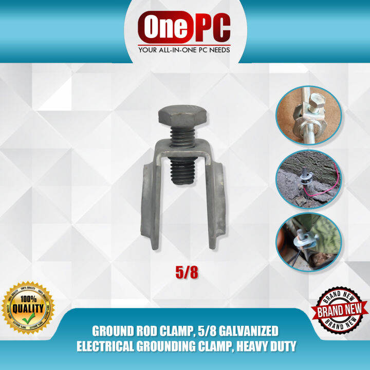 GROUND ROD CLAMP, 5/8 GALVANIZED ELECTRICAL GROUNDING CLAMP, HEAVY DUTY ...