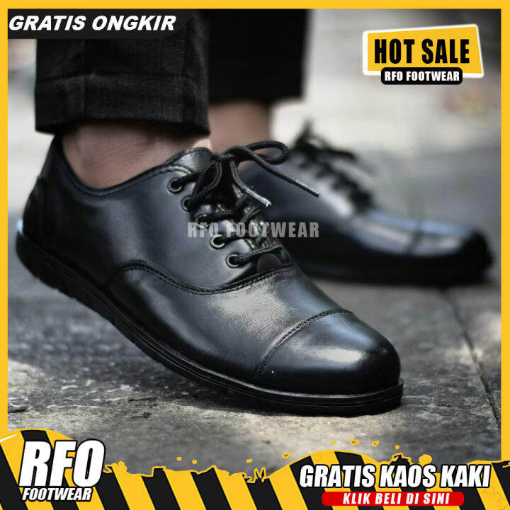 Sepatu Casual Formal Pria Pantofel Bertali Oxford Hitam Kulit Kerja ...