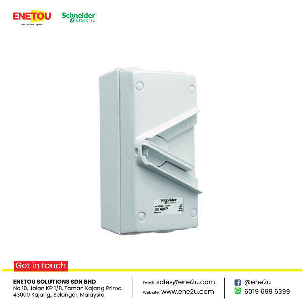 SCHNEIDER KAVACHA WHT35 440V 35A TRIPLE POLE ISOLATOR SWITCH IP66 | Lazada