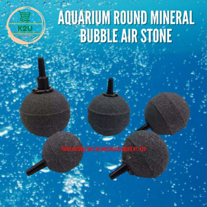 AQUARIUM Round Mineral Bubble Air Stone Pond Fish Tank Pump Aerator ...