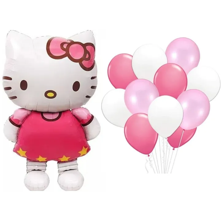 D201 Giant Large Hello Kitty Shaped Foil Balloon Pink White Party ...