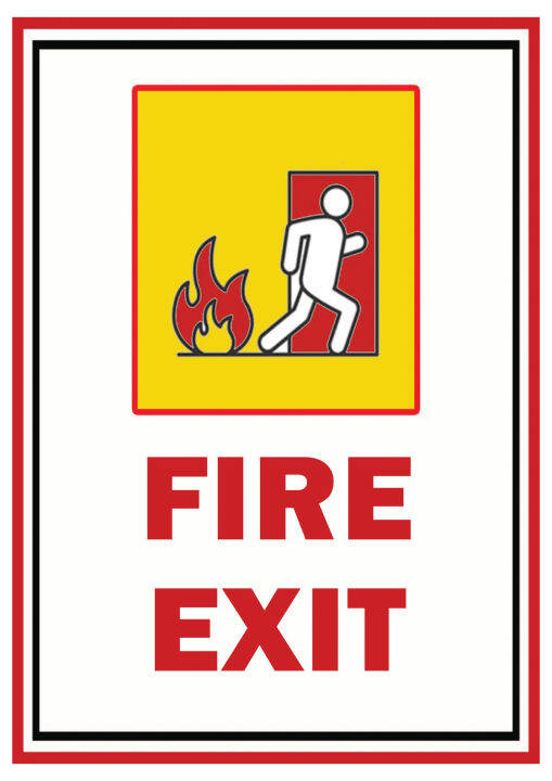 Emergency Fire Exit / Fire Extinguisher signage laminated A4 size ...