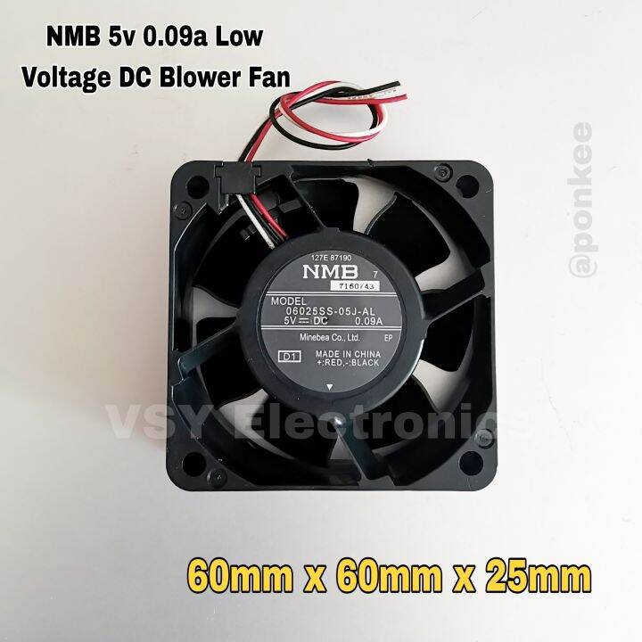 Original NMB 5v 0.09a Low Voltage DC Blower Fan Exhaust Cooler 60mm x 60mm x 25mm | Lazada PH