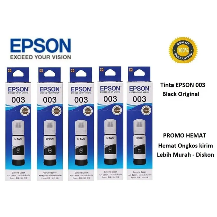 Epson Tinta Produk Resmi Ink 003 - Black - untuk Printer L3110 - 3150 series ( 4 botol ...