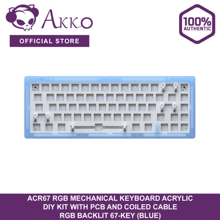 Akko ACR67 RGB MECHANICAL Keyboard Acrylic DIY Kit With PCB And Coiled ...