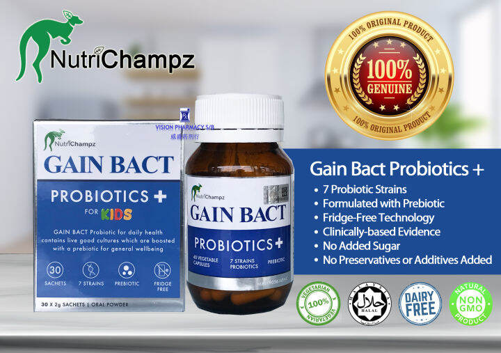 NUTRICHAMPZ Gain Bact Probiotic (Gainbac) | Lazada