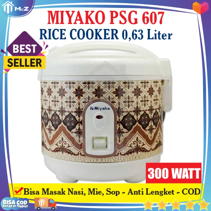 MIYAKO Rice Cooker 0,63 Liter PSG 607 Batik Coklat - Rice Cooker Mini ...