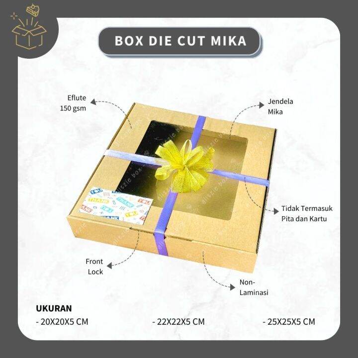 (10 pcs) BOX DIE CUT MIKA EFLUTE | Dus Eflute Jendela Mika - Kardus Kue ...