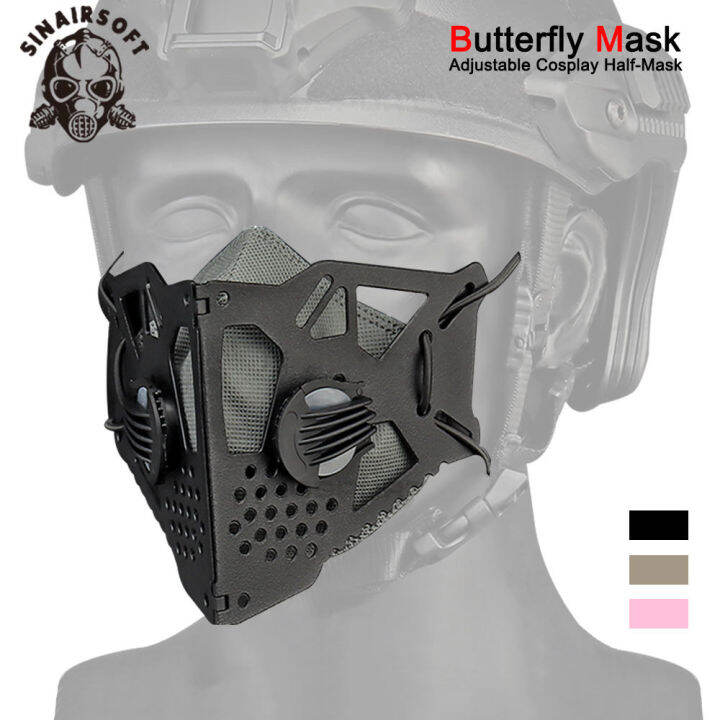 SINAIRSOFT Adjustable Half Face Filter Mask Outdoor Riding Butterfly ...