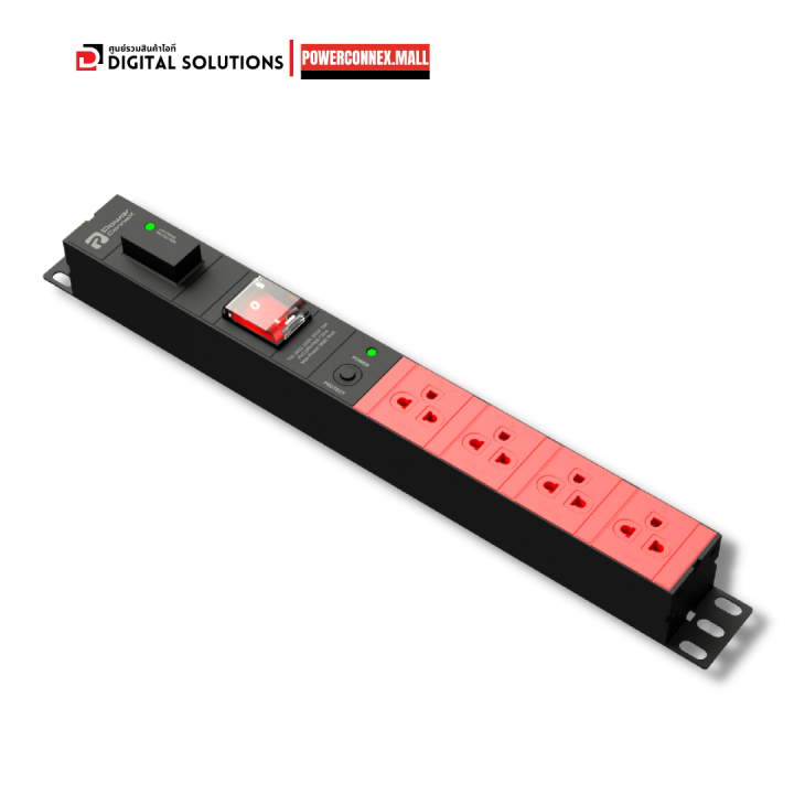 PowerConneX PDU 4 outlet มาตรฐาน มอก 2432-2555 สายไฟ 3 เมตร with Surge Protection, Master switch ...