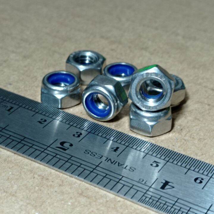 MUR NYLON M6 STAINLESS STEEL SS SUS 304 ANTI KARAT LOCK NUT KUNCI 10 | Lazada Indonesia