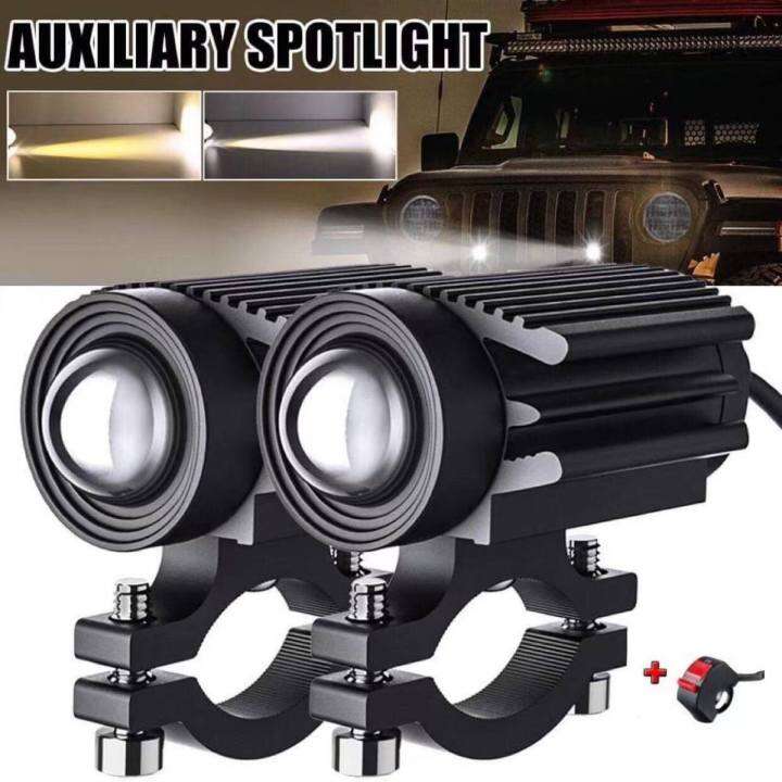 6LED Motorcycle Work Light External Spotlight Auxiliary Lamp 6000K ...