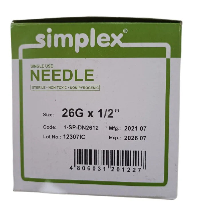 Simplex Needle 26G x ½" (100's/Box's) | Lazada PH