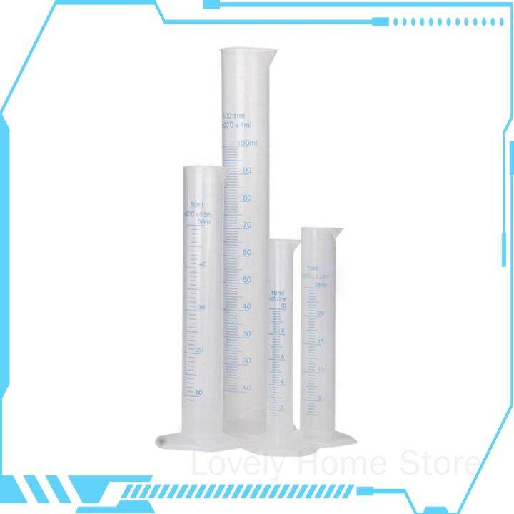 4pcs Plastic Graduated Cylinder Kitchen Laboratory Experiment Test ...