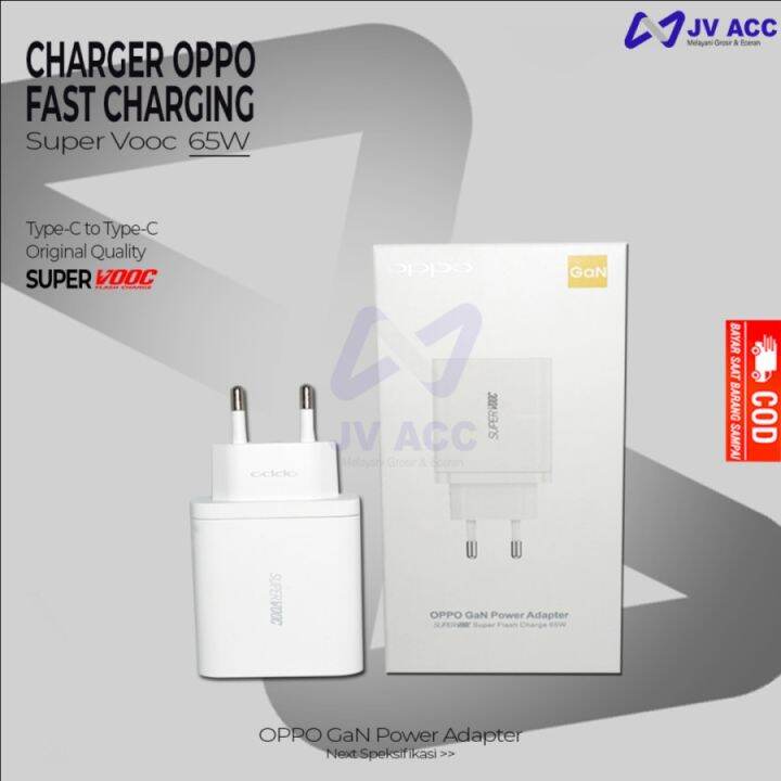 CHARGER OPPO FAST CHARGING SUPER VOOC GAN 65W TYPE C TO TYPE C ORI | Lazada Indonesia