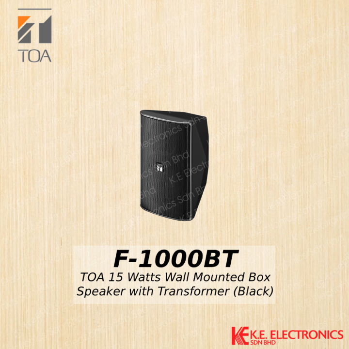 TOA F-1000BT 15 Watts Compact 2-Way Wall Mounted Box Speaker with Transformer (Black) | Lazada