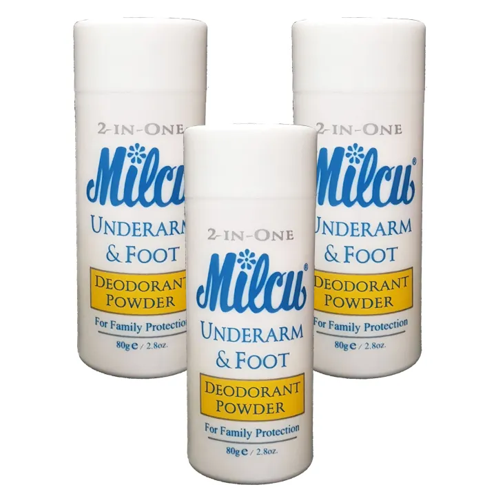 MILCU Underarm & Foot Deodorant Powder 3pieces (80g per piece) | Lazada PH