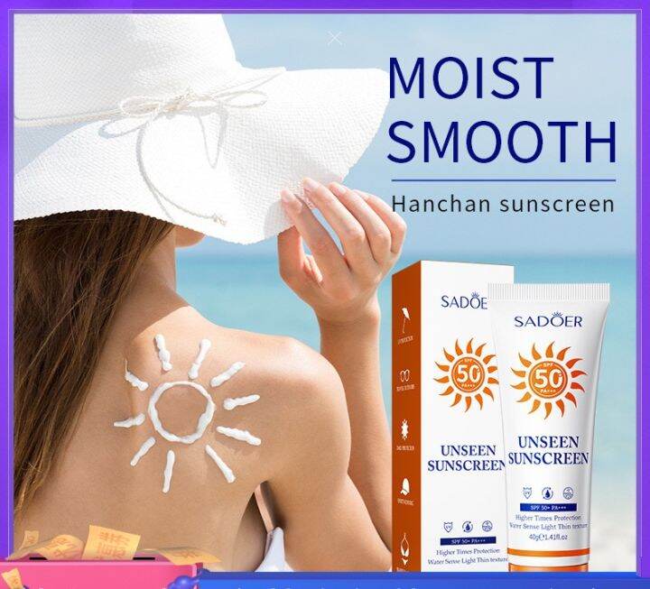 SADOER Sunscreen SPF50+ UV Resistant Waterproof Moisturizing Sunscreen Antiperspiration ...