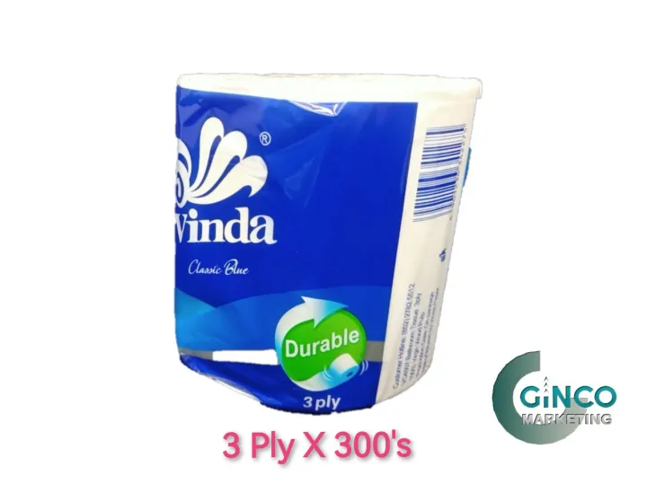 VINDA Toilet Roll Tissue Paper / Bathroom Tissue 3 Ply 300's [1 Roll ...
