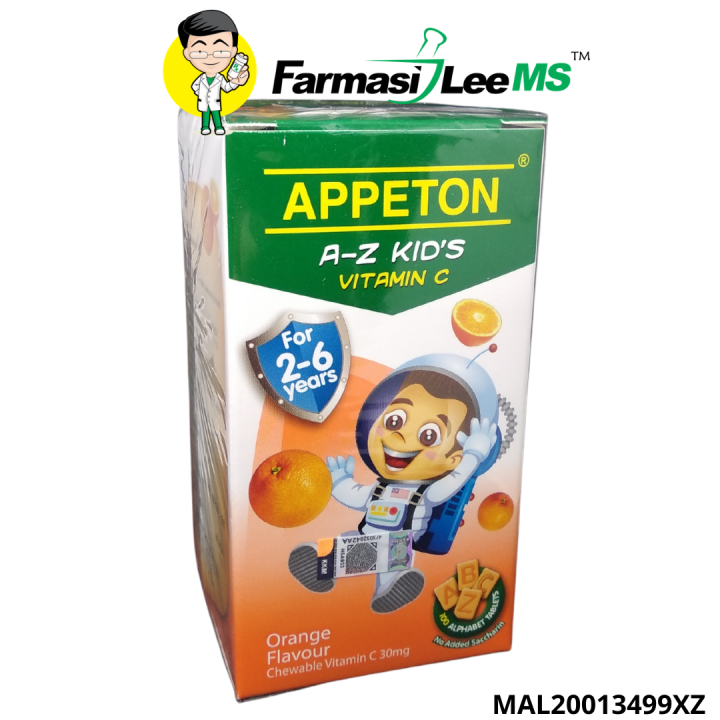 Appeton A-Z Kids Vitamin C Orange Flavour 100 tablets (Exp 08/2024 ...