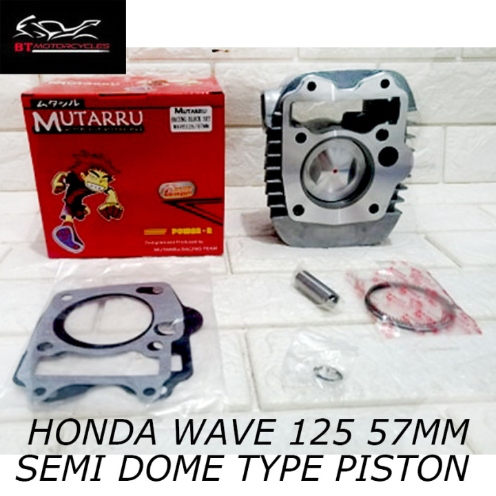 MUTARRU HONDA WAVE 125 57MM SEMI DOME PISTON CYLINDER BLOCK SET | Lazada PH