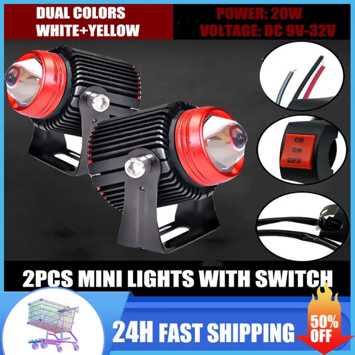 [COD] 2pcs Bright Motorcycle Mini Driving Light Spot Light version 2 ...