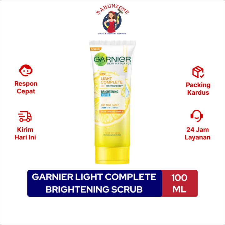 Sabun Cuci Muka Garnier Light Complete Brightening Scrub 100 ml ...