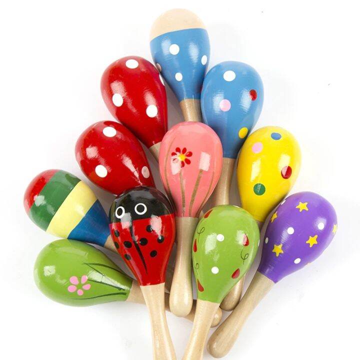 GoPanda Wooden Toy Mini Maracas Shaking Rattle Toys Musical Tiny Grains ...