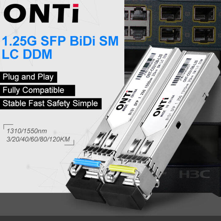 ONTi Gigabit SFP Module SM LC WDM 1.25G Bidi Single Mode Fiber Optical ...