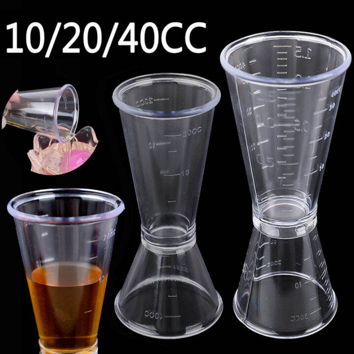 Double Clear Jigger Ounce Cup Plastic Resin Milk Tea Coffee Mixing Oz ...