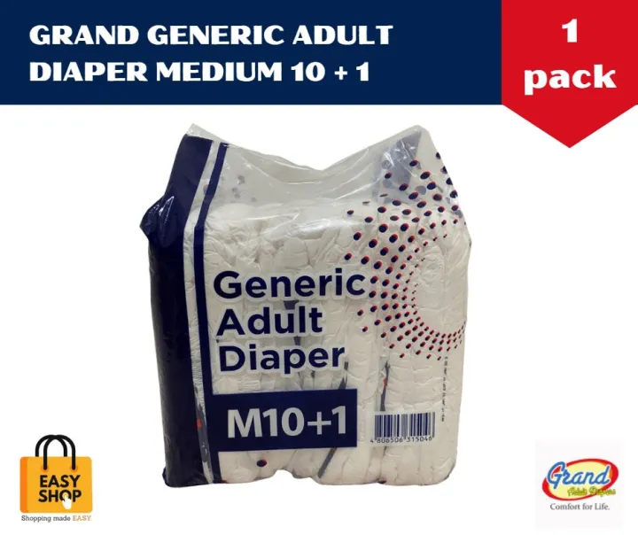 Grand Generic Adult Diaper Medium (10+1) - Tape Style | Lazada PH