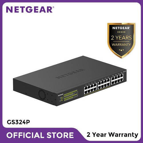 Netgear GS324P 24 Port Gigabit Ethernet Unmanaged with 16 PoE+ Switch T ...